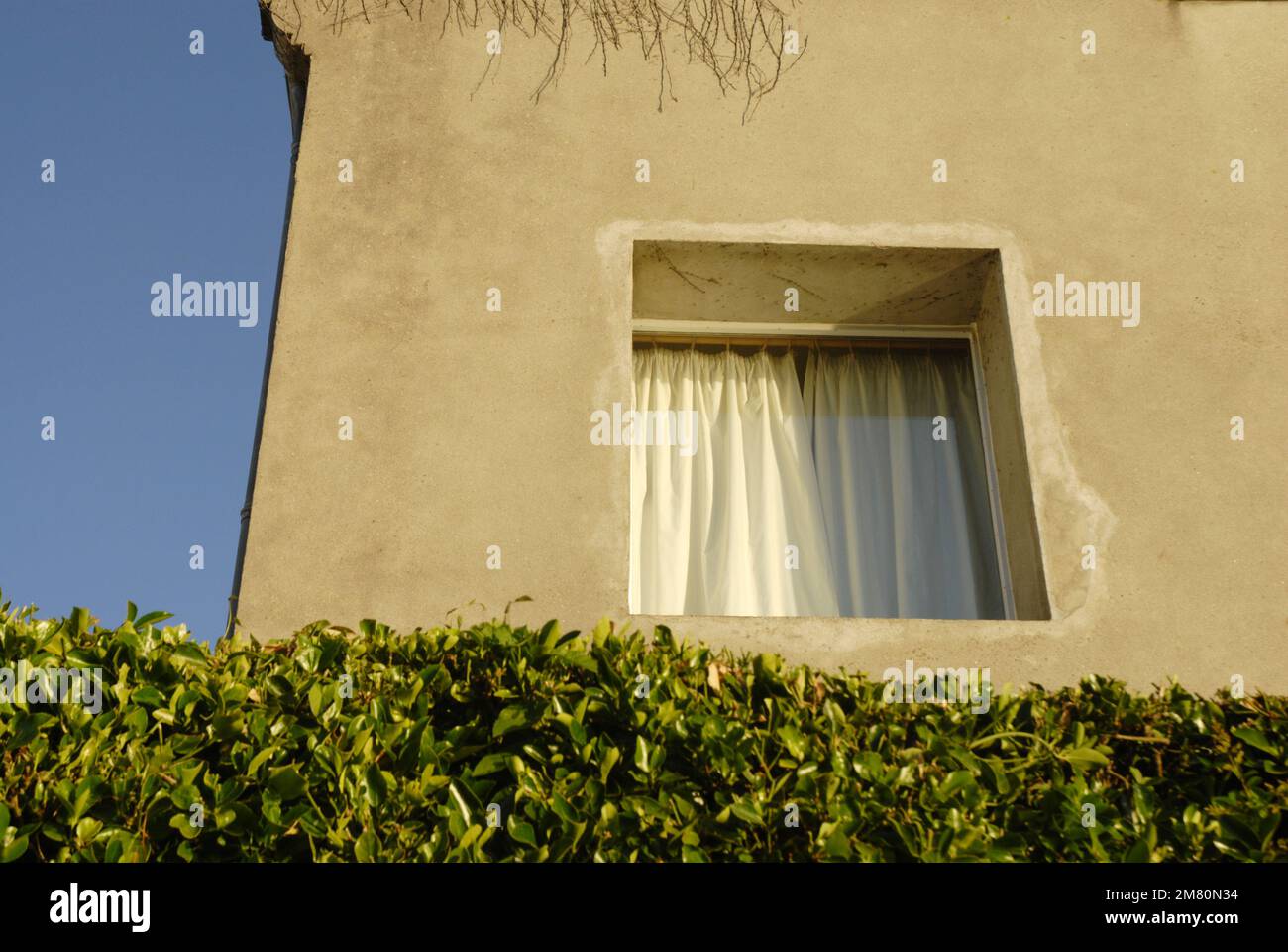 curtained window in a house Stock Photo - Alamy