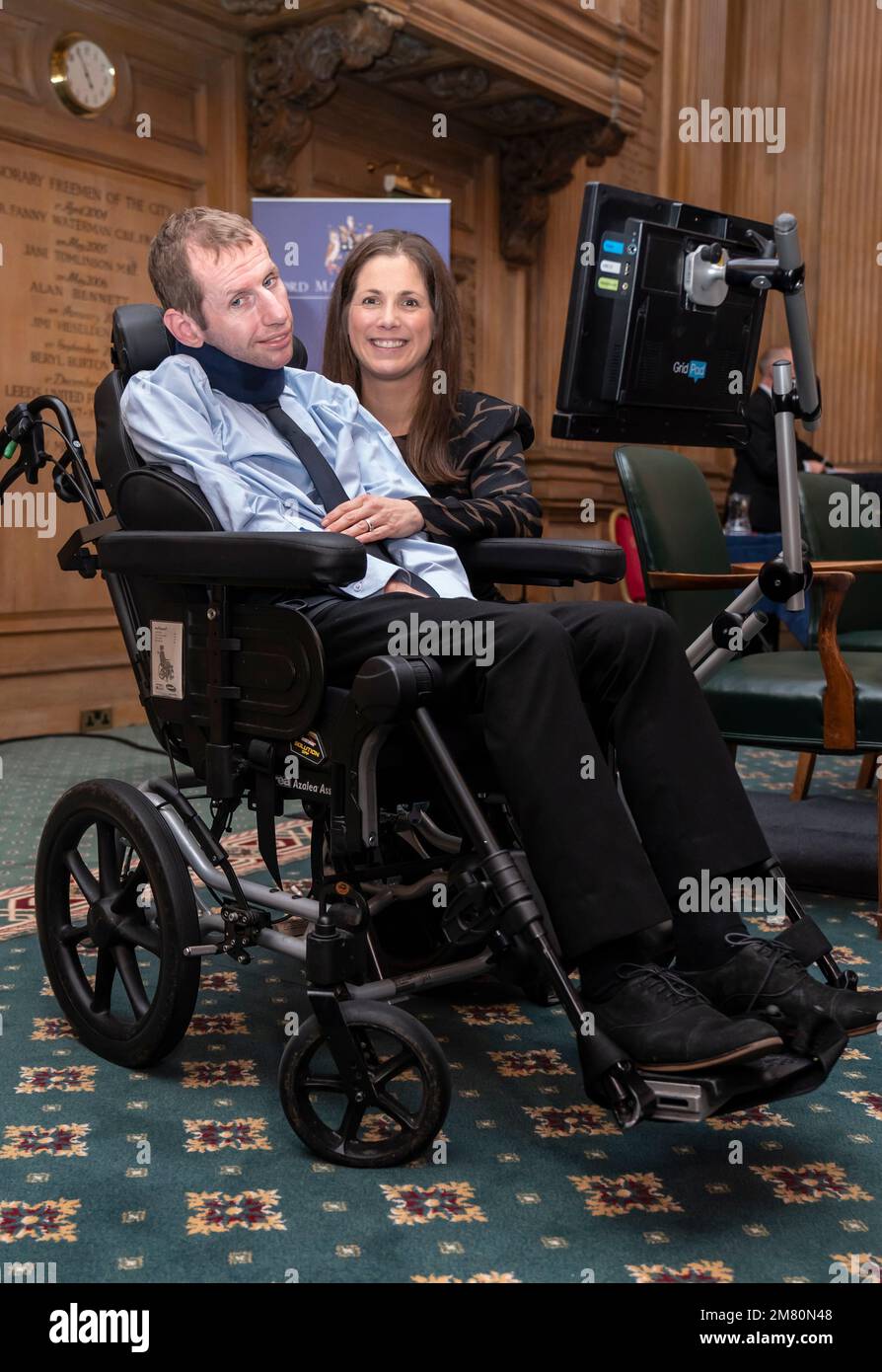 Rob Burrow with wife Lindsey Burrow ahead of Mr Burrow receiving the ...