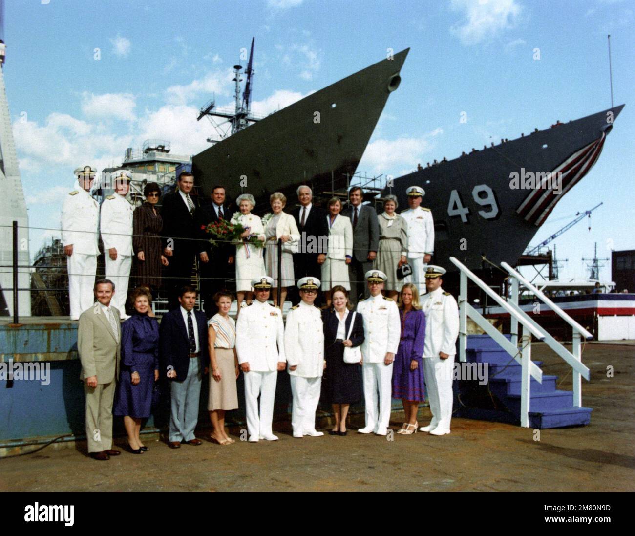 The launching party for the guided missile frigate ROBERT G. BRADLEY ...