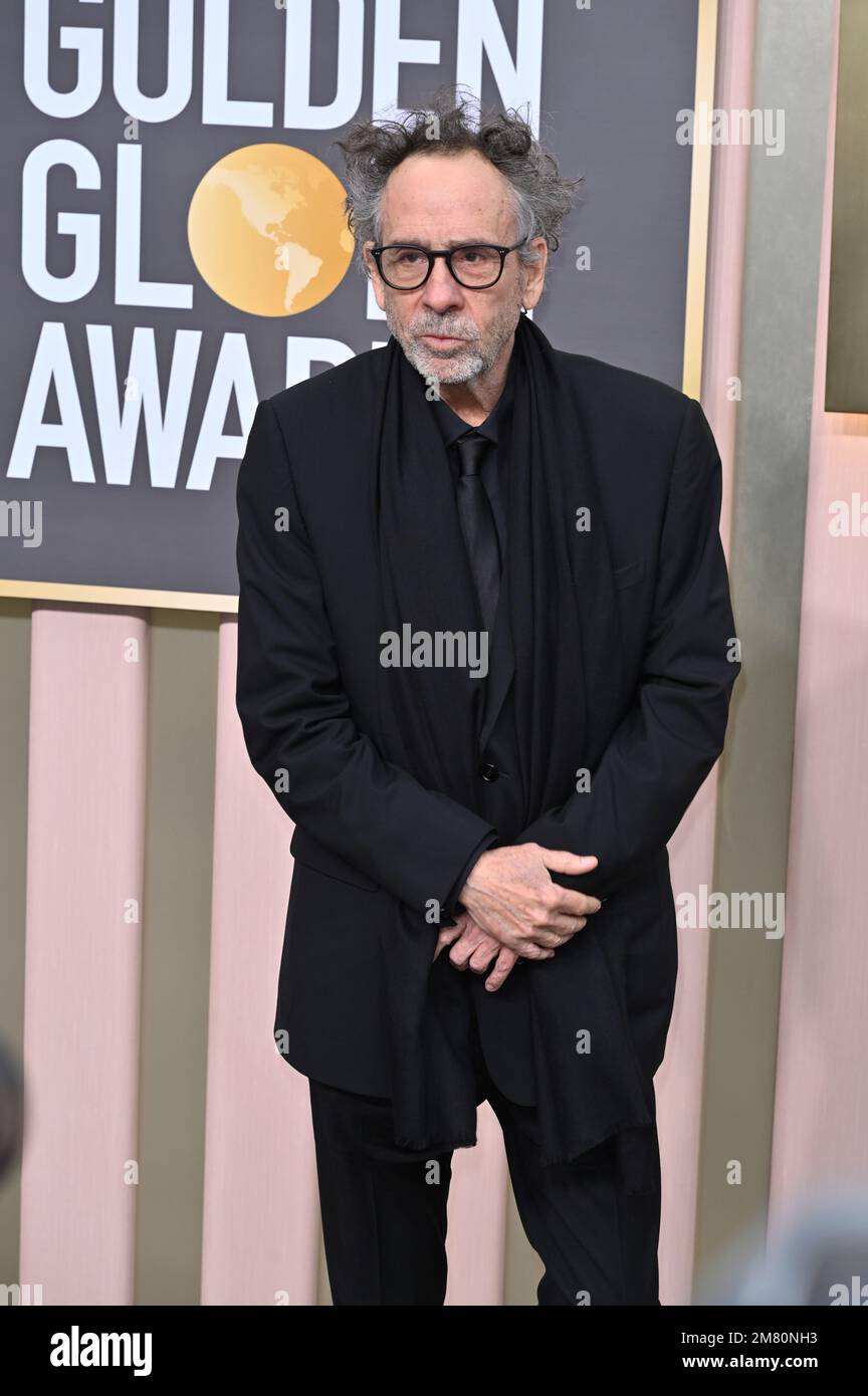 Los Angeles, USA. 10th Jan, 2023. Tim Burton arriving at the 80th ...