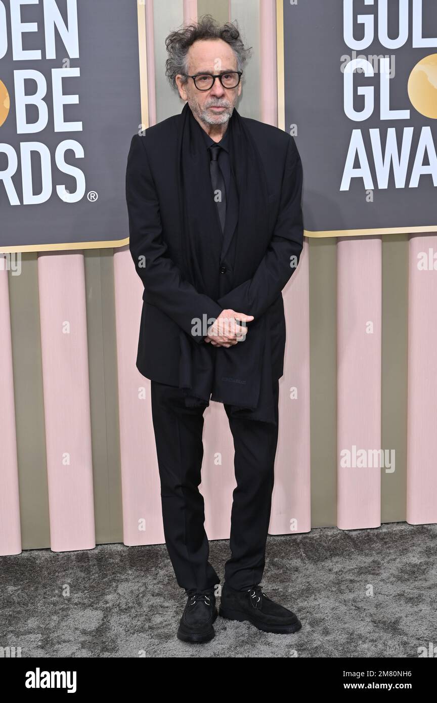 Los Angeles, USA. 10th Jan, 2023. Tim Burton arriving at the 80th ...