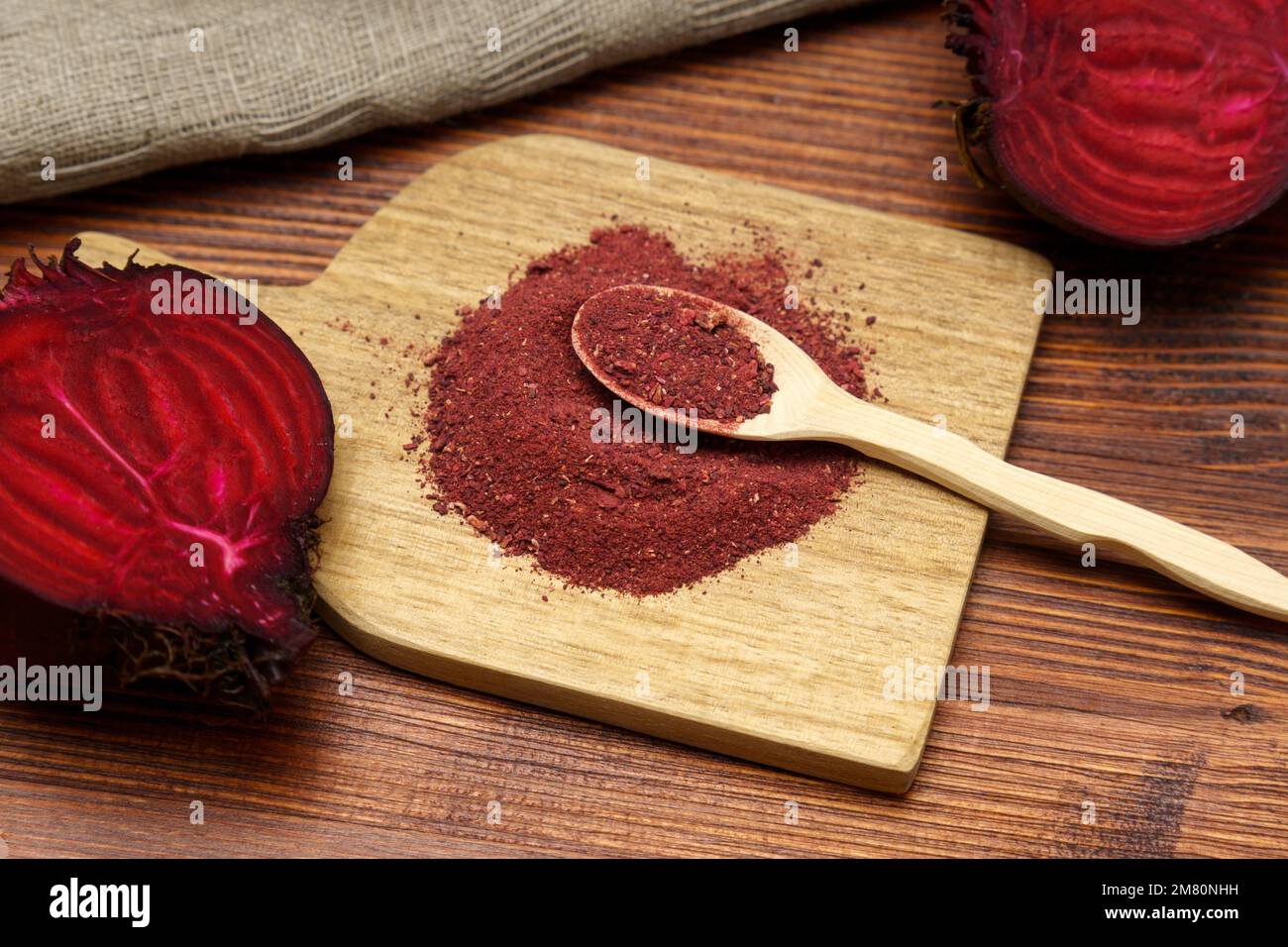 Superfood beetroot powder. Healthy eating concept dry bath powder ...