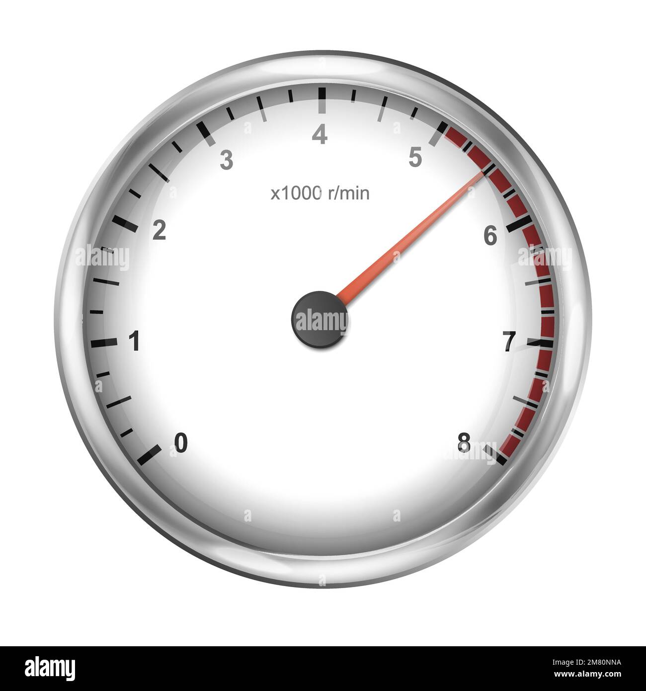 Realistic tachometer. Realistic glossy rounded buttons with tachometer ...