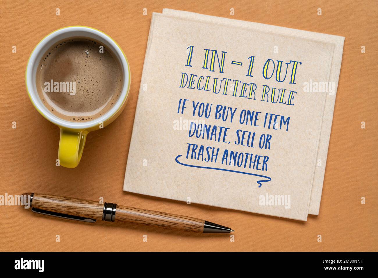 declutter or minimalism rule, 1 in - 1 out, if you buy one item, donate ...