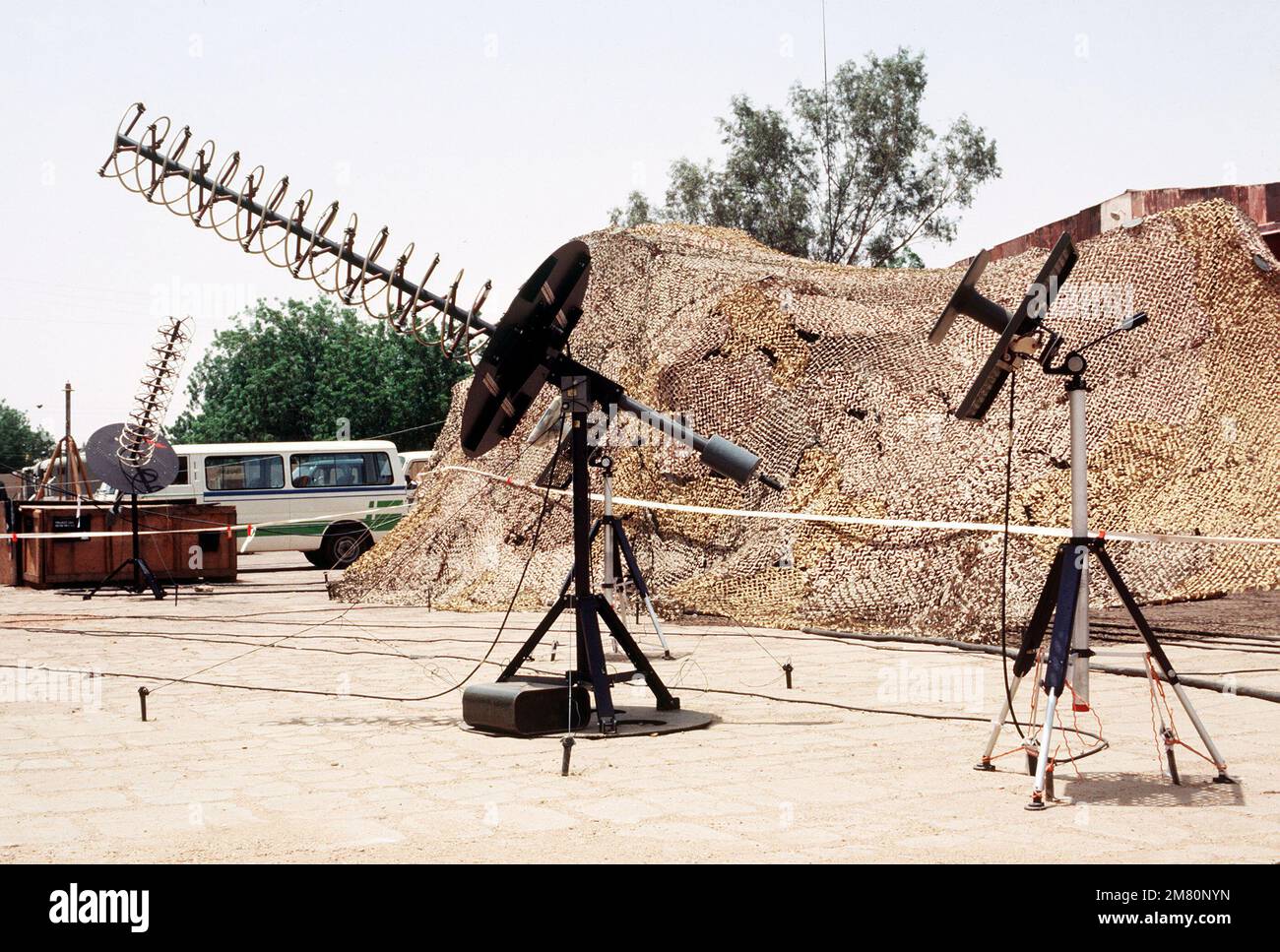 A view of communications equipment set up in the Sudanese air force ...