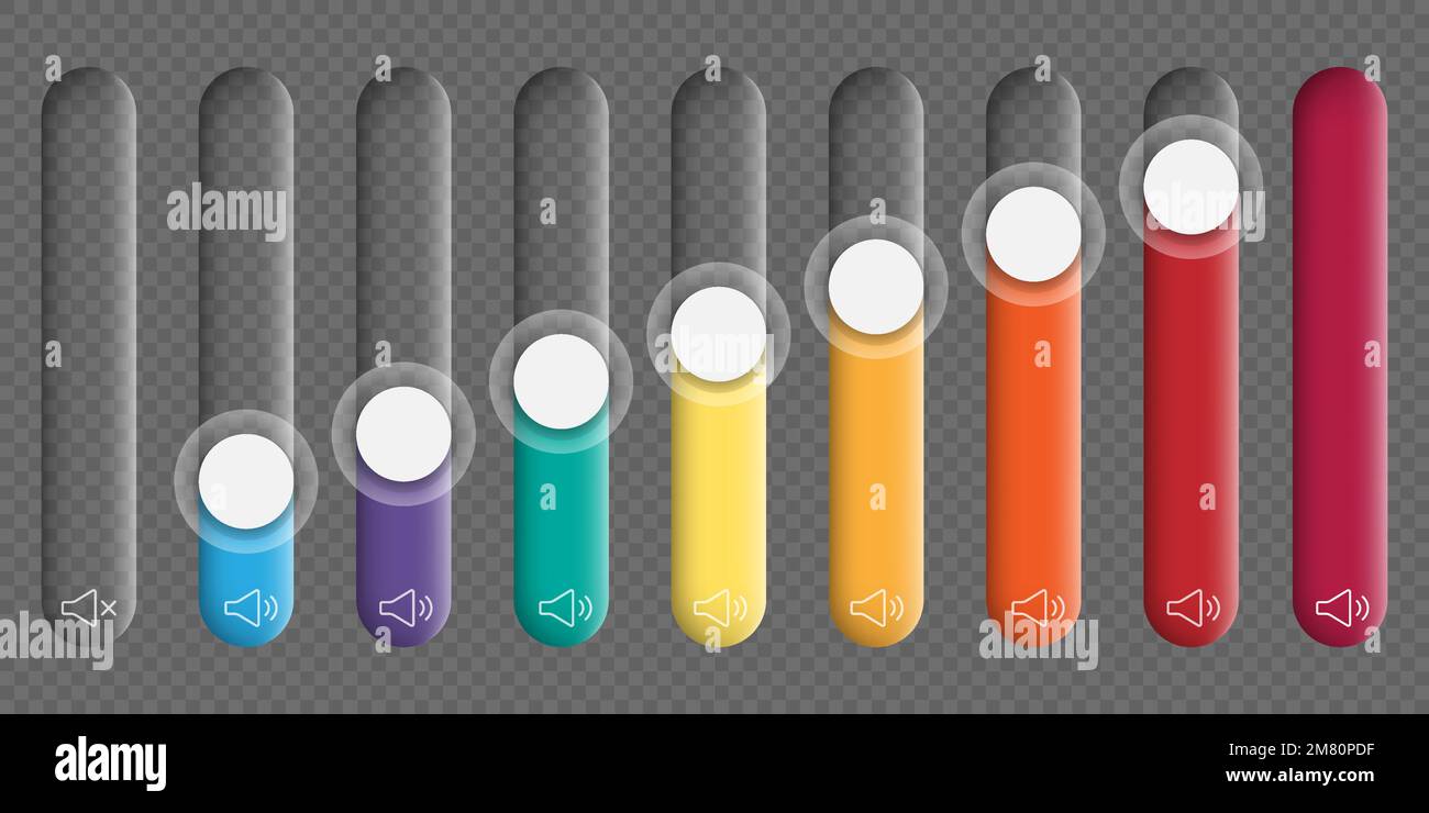 Set of slider bar infographic colorful elements. Vector illustration ...