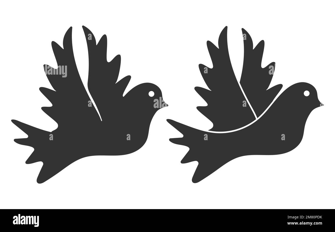 Dove icon. Bird symbol of peace and freedom in simple style. Vector ...