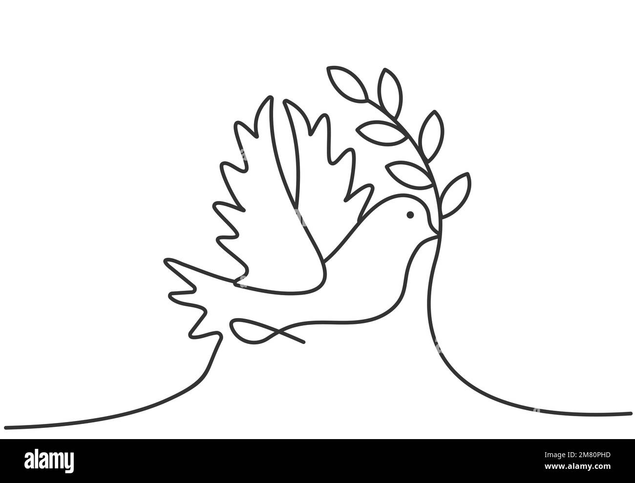 Dove icon. Bird symbol of peace and freedom in simple linear style ...