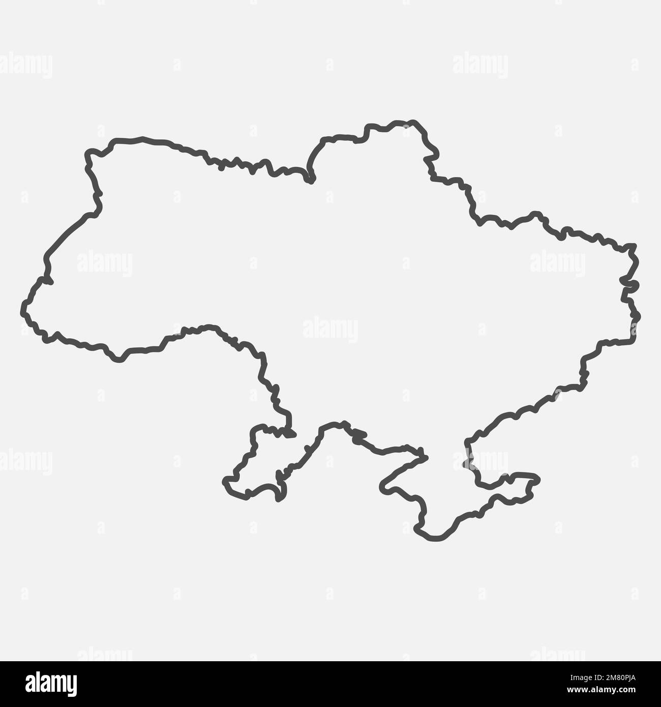 Ukraine map. Simple hand made line drawing map. Vector illustration ...