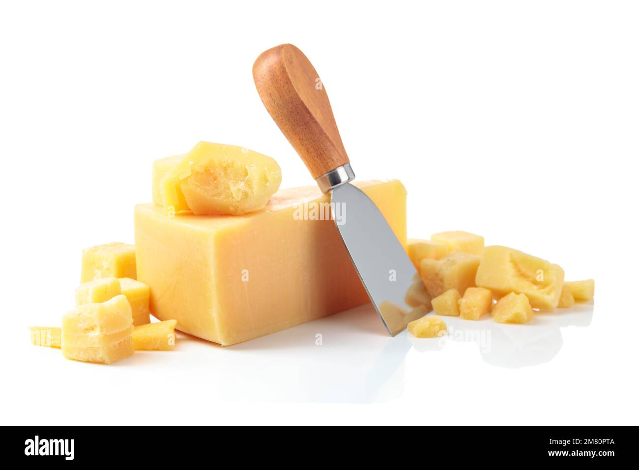 Parmesan cheese isolated on a white background Stock Photo - Alamy