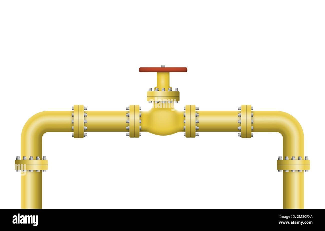 Oil, gas or water flowing through pipe. Pipeline construction with ...