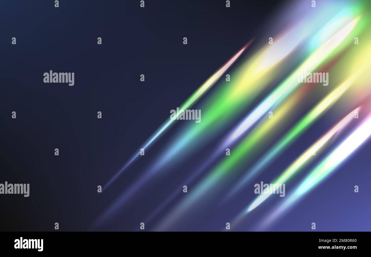 Rainbow crystal light leak flare reflection. Colorful optical rainbow ...