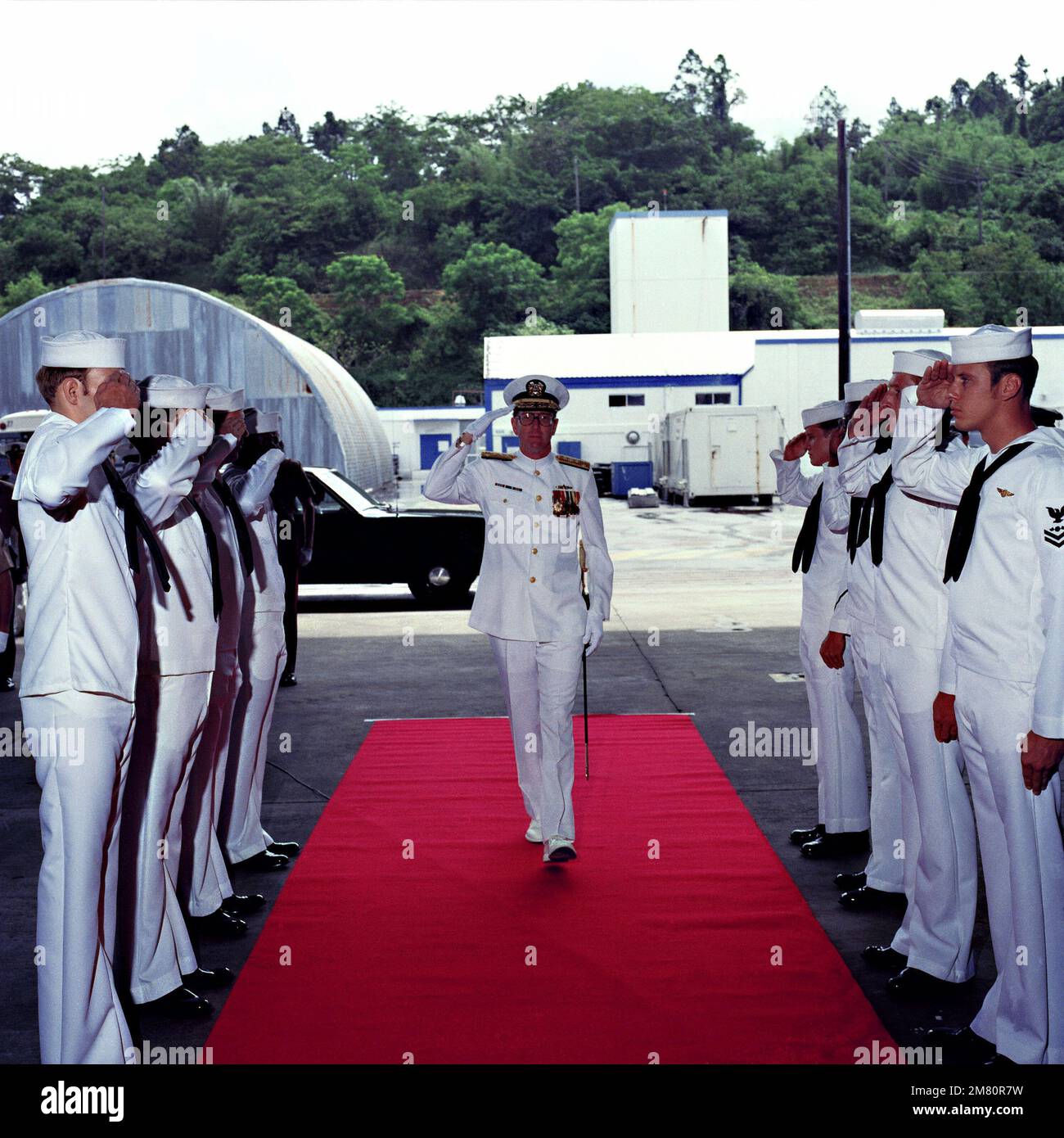 Vice Admiral James R. Hogg arrives at the Operations Maintenance ...