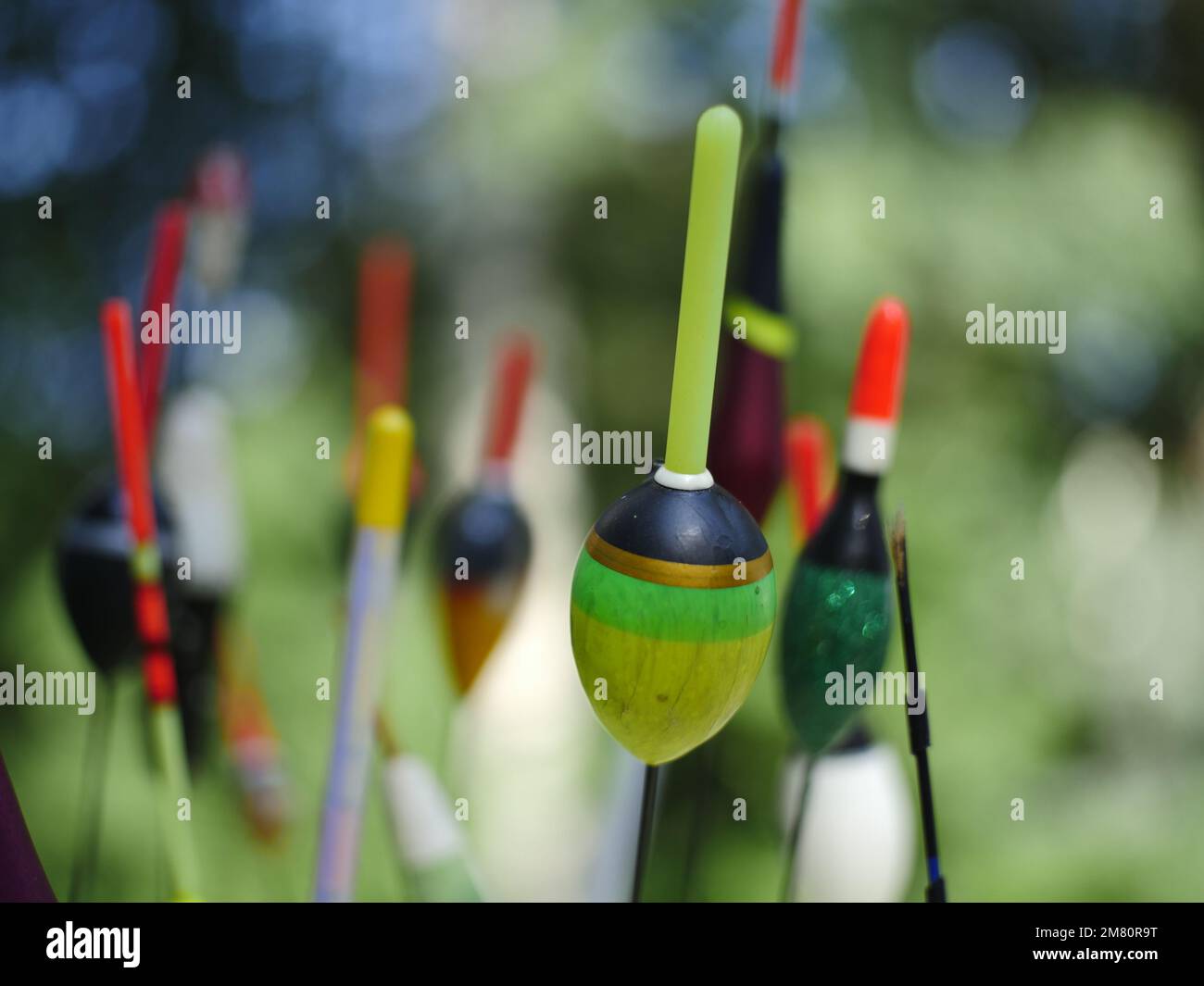 Fishing Bobber, Big fishing float, bunch of floats blurred background ...