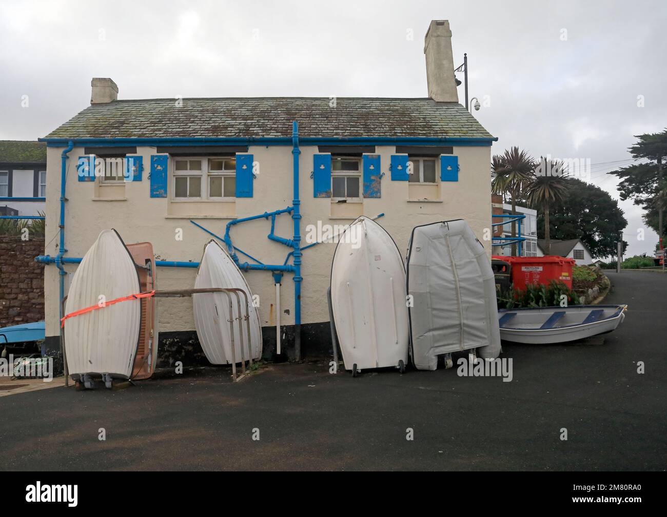 Cute pink and blue cottage style public toilet block at Paignton ...