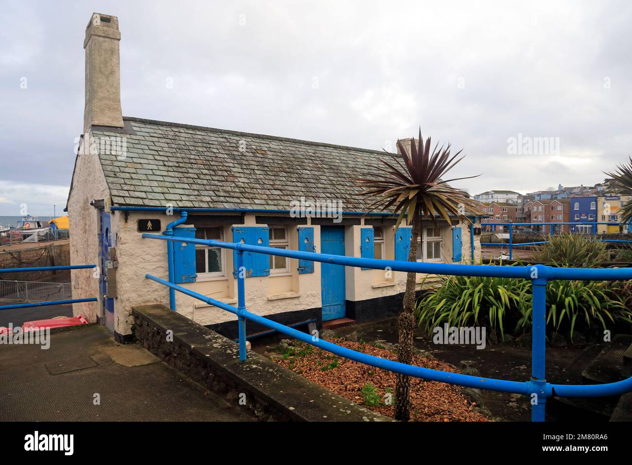 Cute pink and blue cottage style public toilet block at Paignton ...