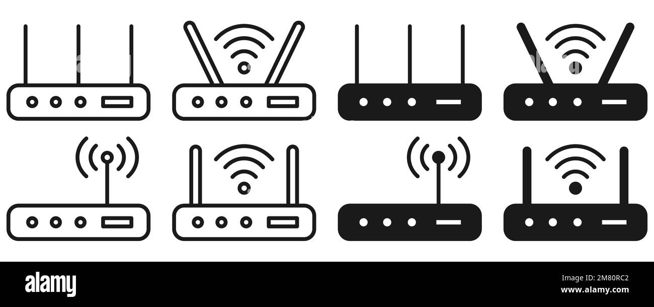 Wifi Router Icon. Internet service wireless router. Modem with wifi ...