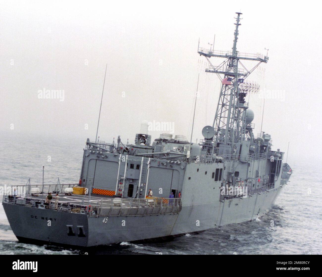 A starboard quarter view of the guided missile frigate DE WERT (FFG-45 ...