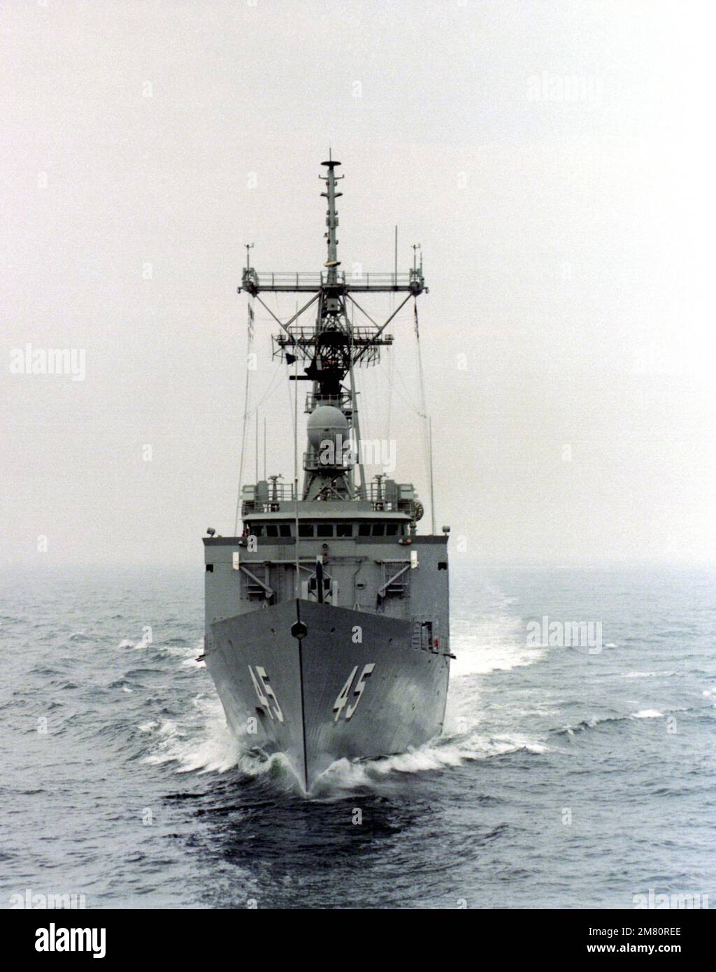 A bow view of the guided missile frigate DE WERT (FFG-45) underway ...
