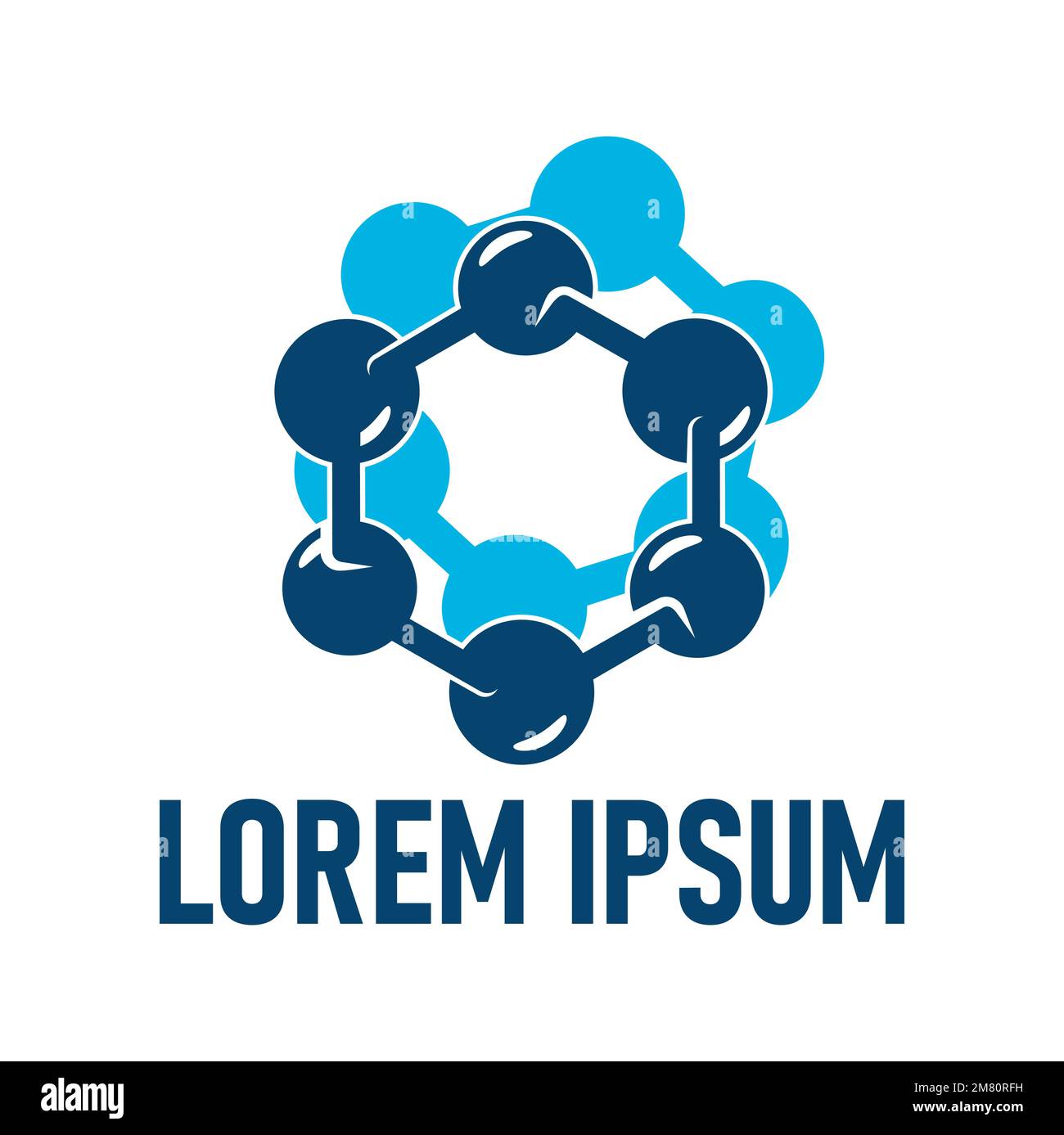 Molecule icon. Biology and physics science, microbiology laboratory or ...