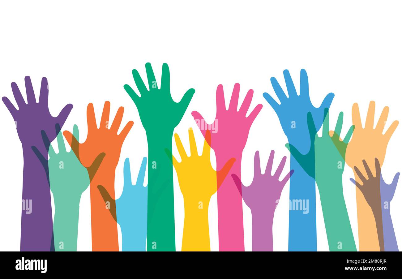 Crowd wave hands Stock Vector Images - Alamy