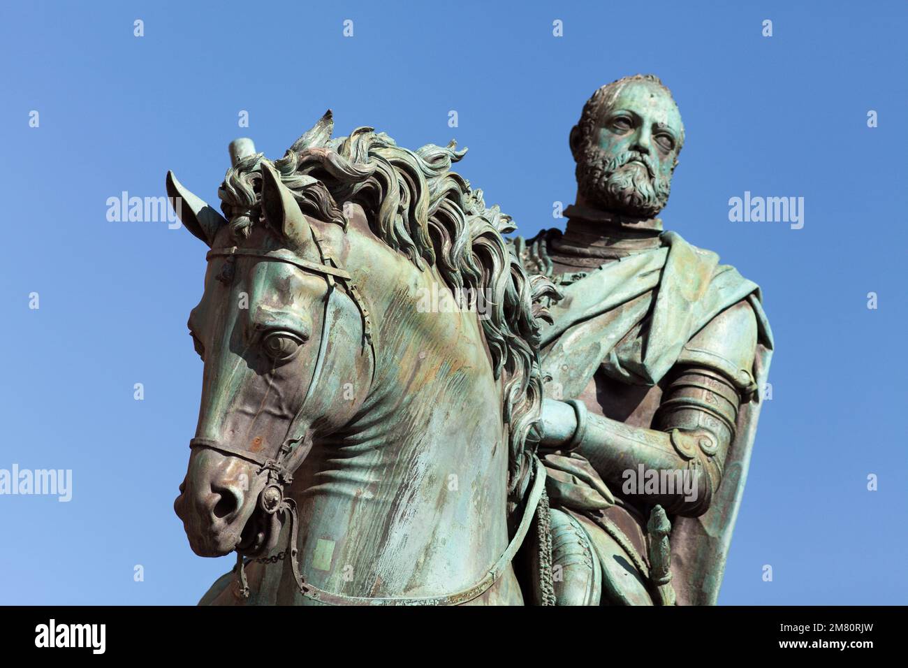 FLORENCE, ITALY ON AUGUST 25, 2014. Equestrian monument of Cosimo I ...