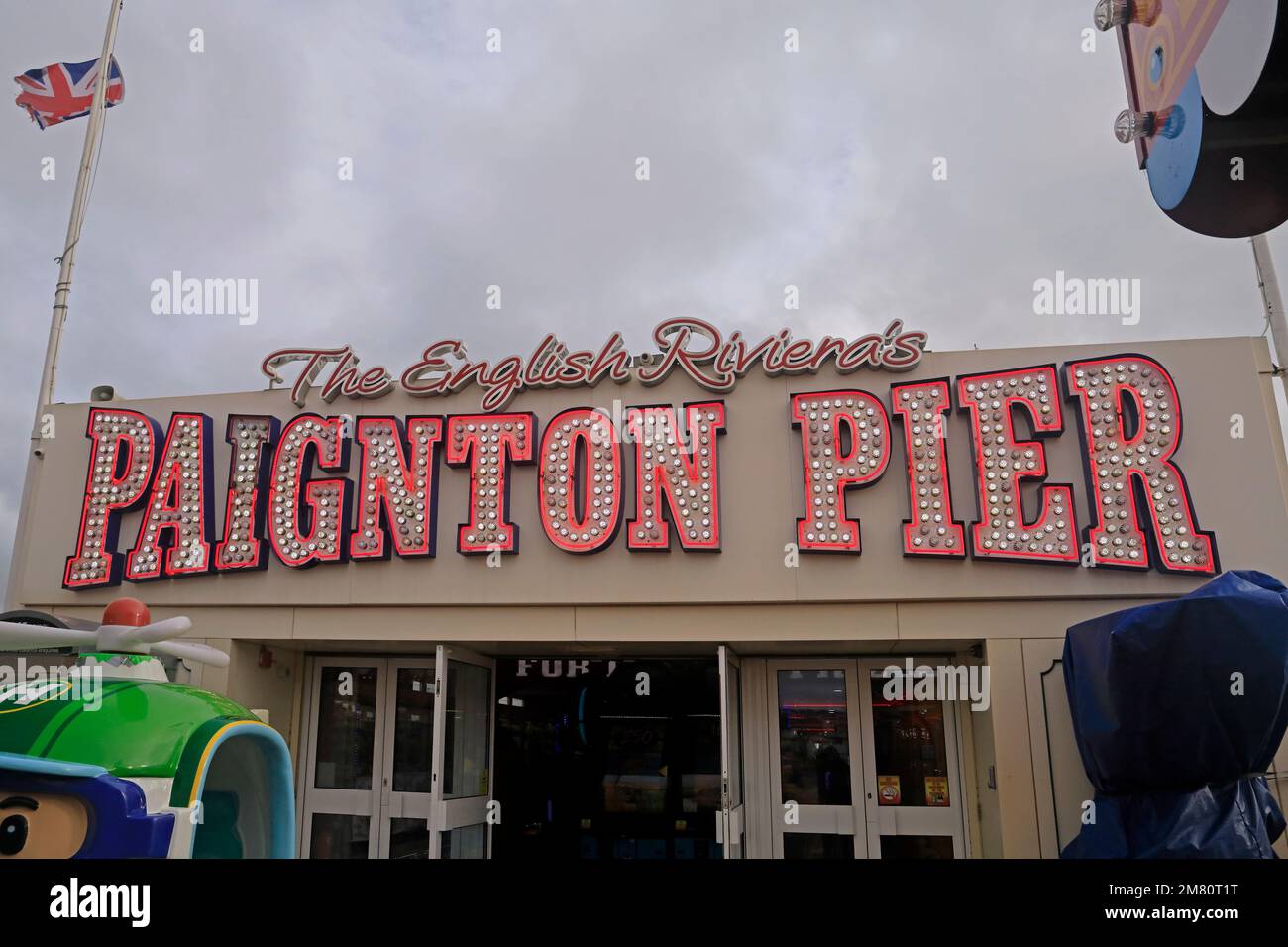 Paignton pier sign, Devon. Taken January 2023 Stock Photo - Alamy