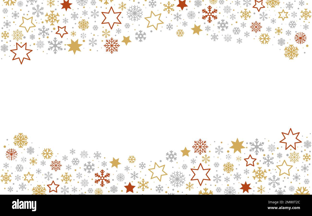 Snowflakes and Stars Border. Christmas background. Vector illustration ...
