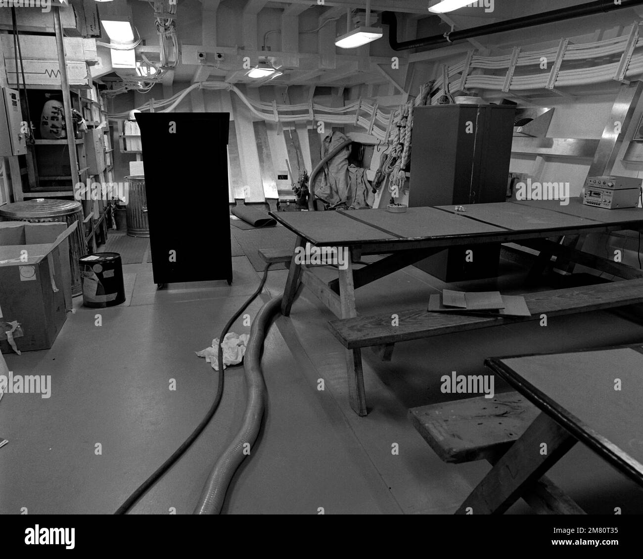 The tactical towed array sonar and bathythermograph room aboard the ...