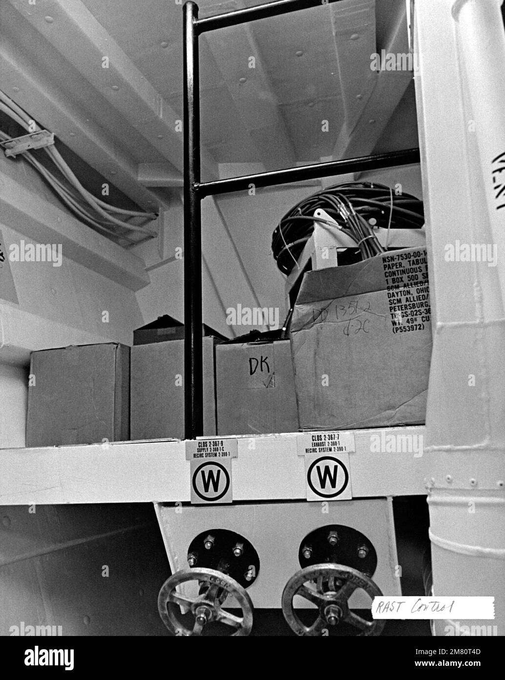 The recover assist securing traverse (RAST) control station aboard the ...