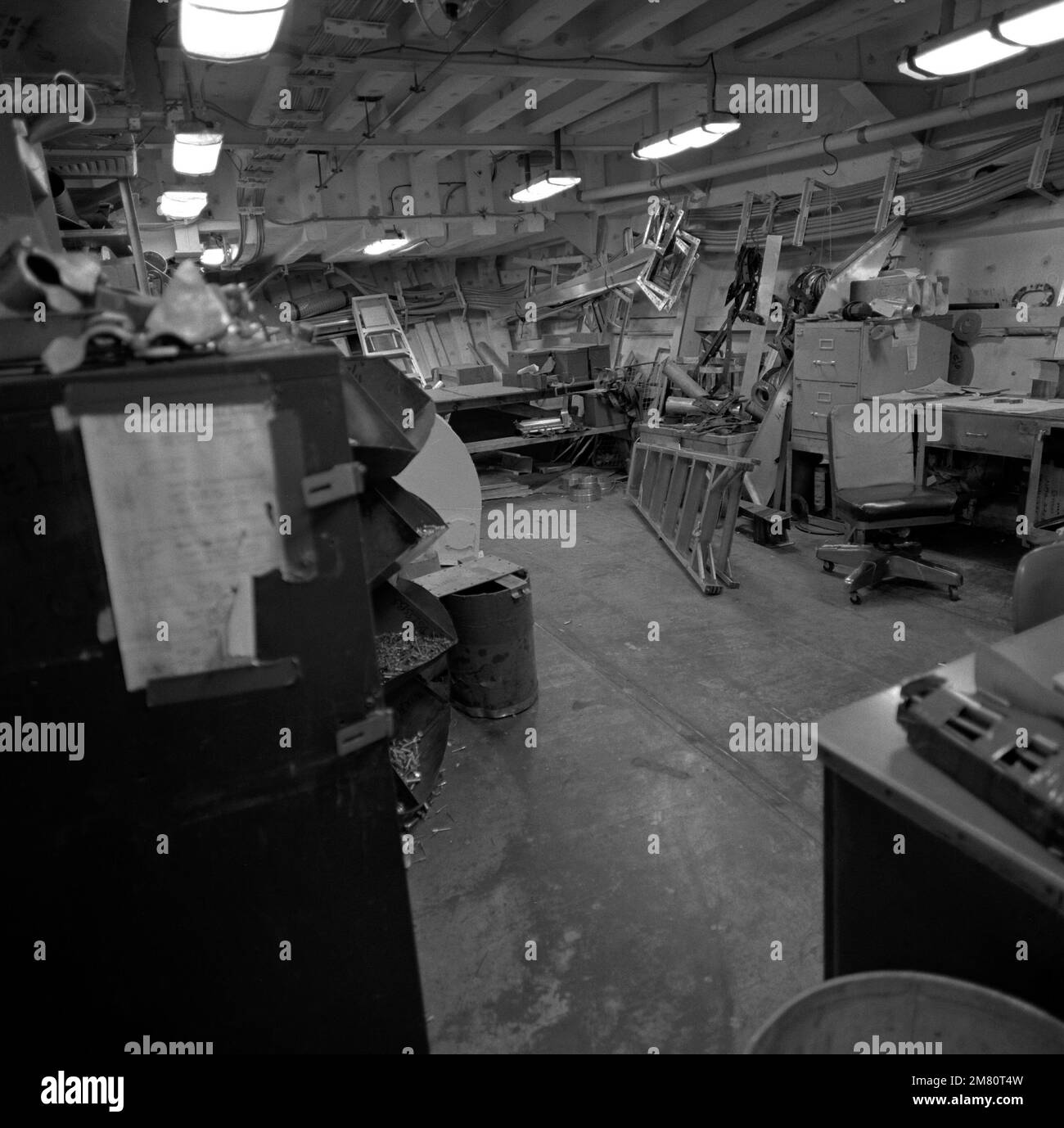 The tactical towed array sonar bathythermograph room aboard the guided ...