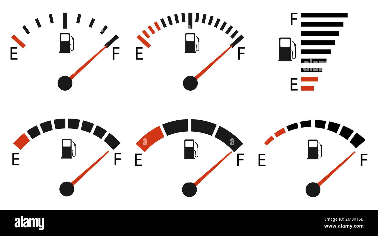 Set of Fuel gauge icon showing full. Vector illustration. Eps 10 Stock ...