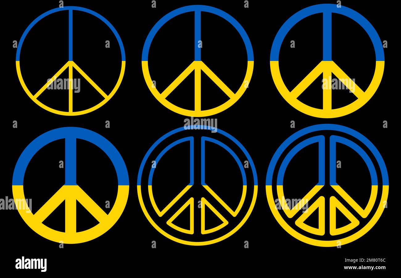 Ukraine peace symbols. Peace in ukraine. Stay with ukraine. Vector ...