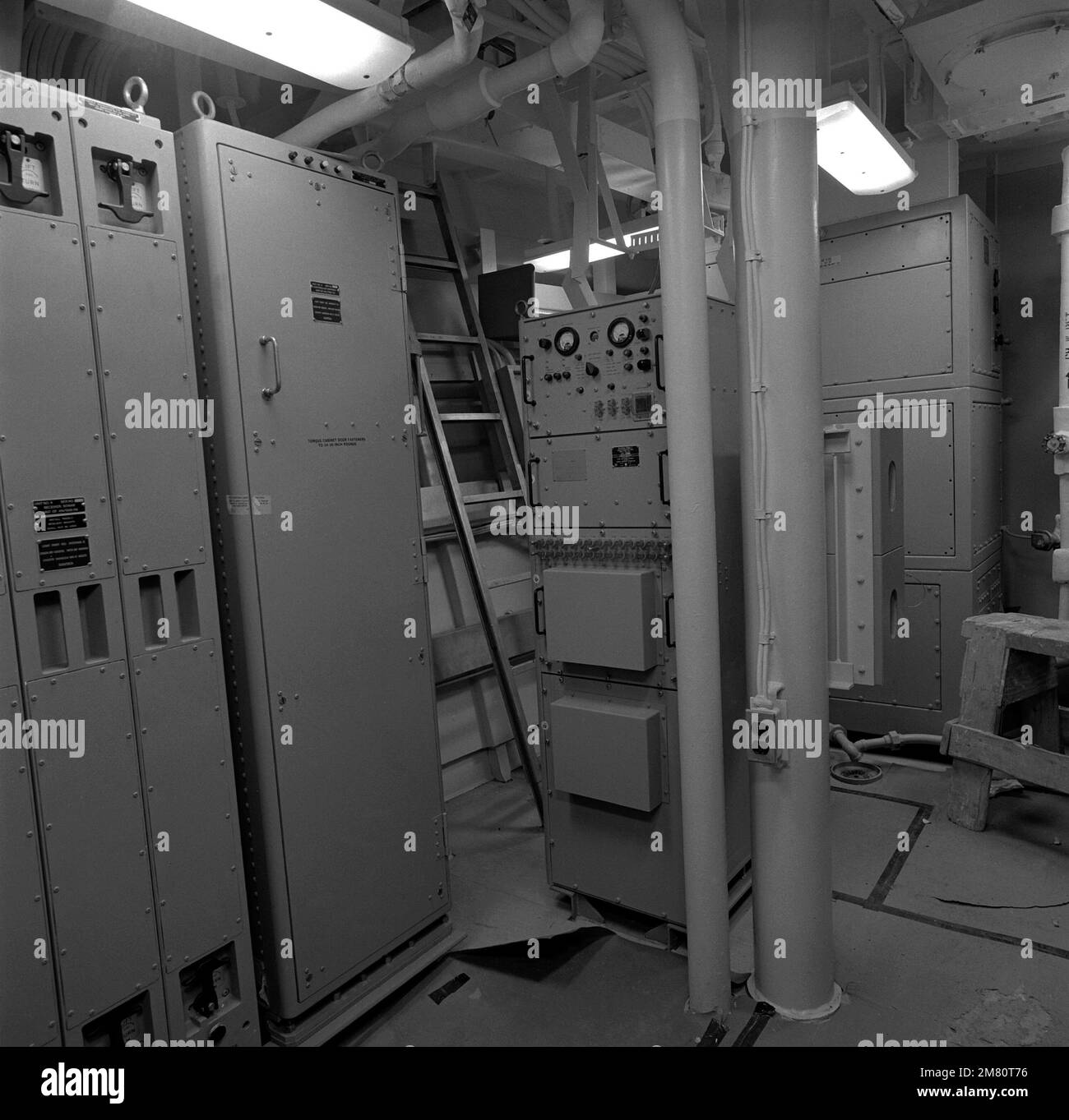 The sonar equipment room aboard the guided missile frigate NICHOLAS ...