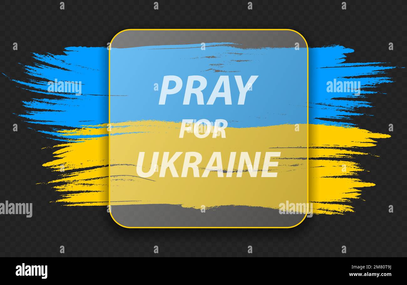 Pray for Ukraine. Ukraine flag praying concept. Transparent glass ...