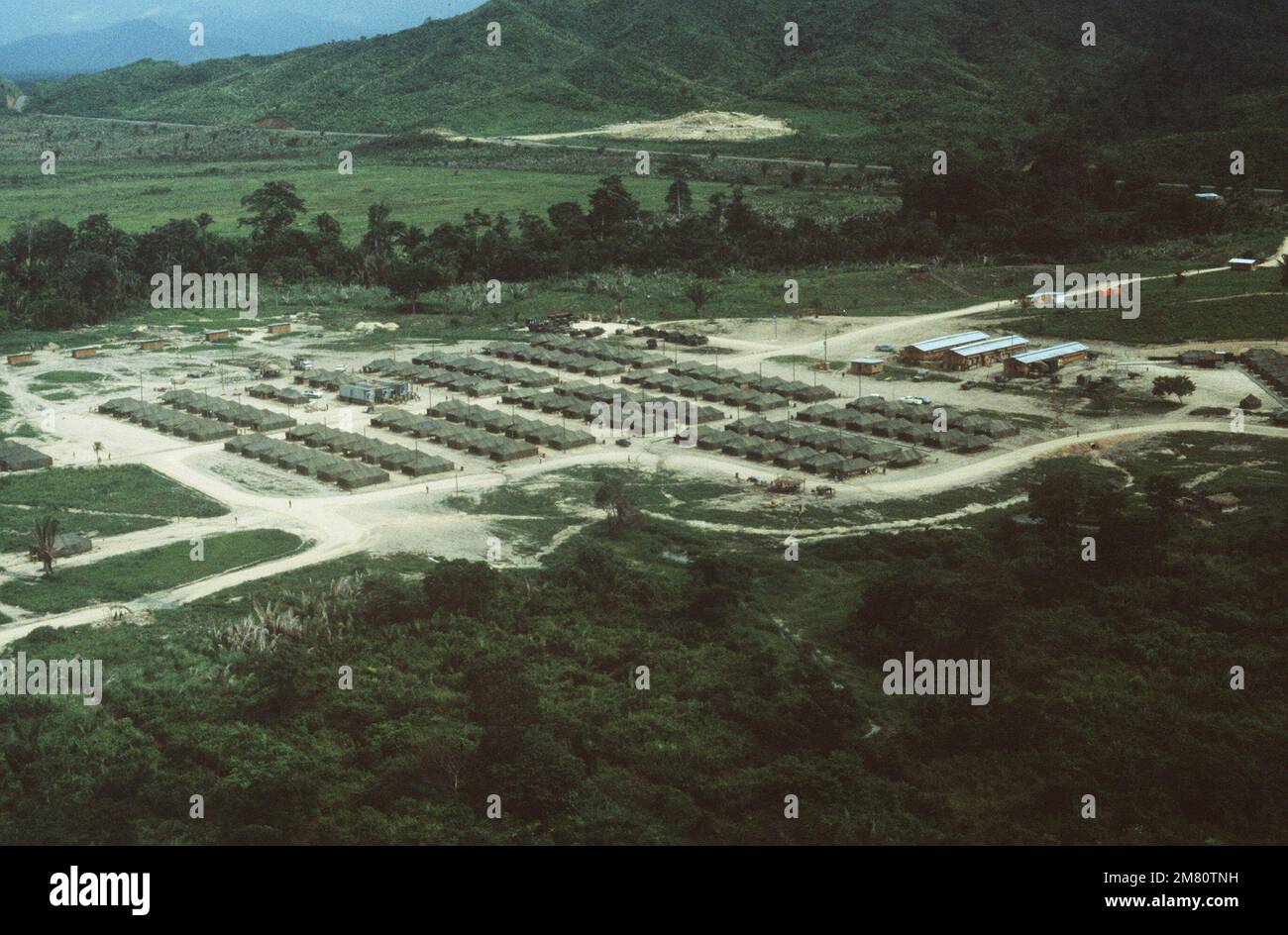 An aerial view of the 41st Combat Support Hospital during the Ahuas ...