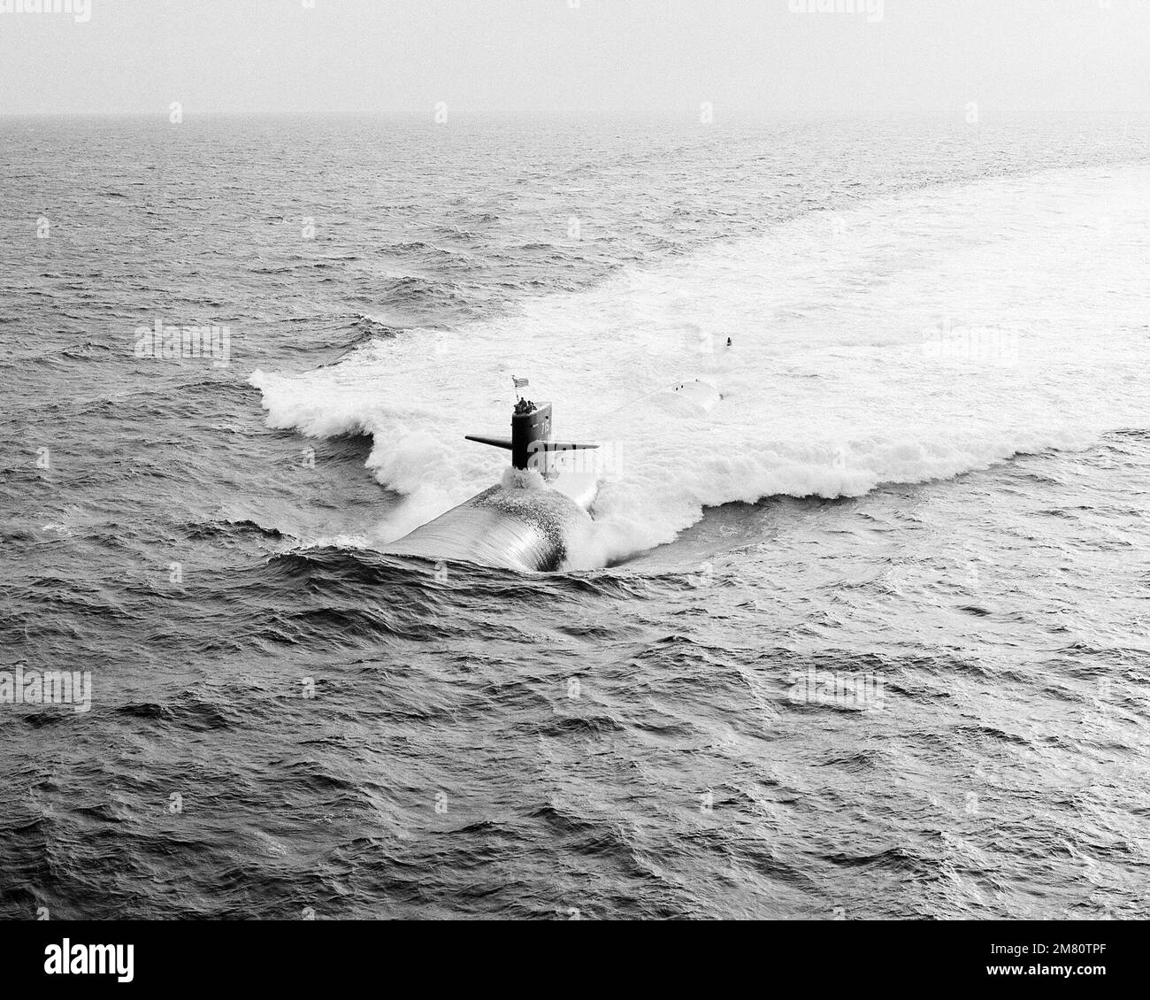 Aerial port bow view of the nuclear-powered attack submarine USS ...