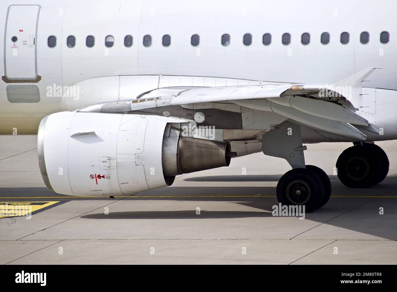 A closeup shot of the body of Swiss Airlines Airbus A320 landing in ...