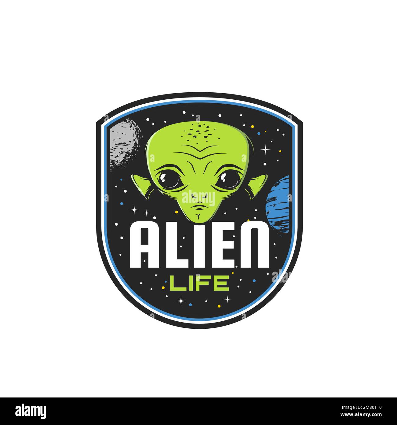 Alien life icon. Space and galaxy exploration, cosmos research and Sci ...