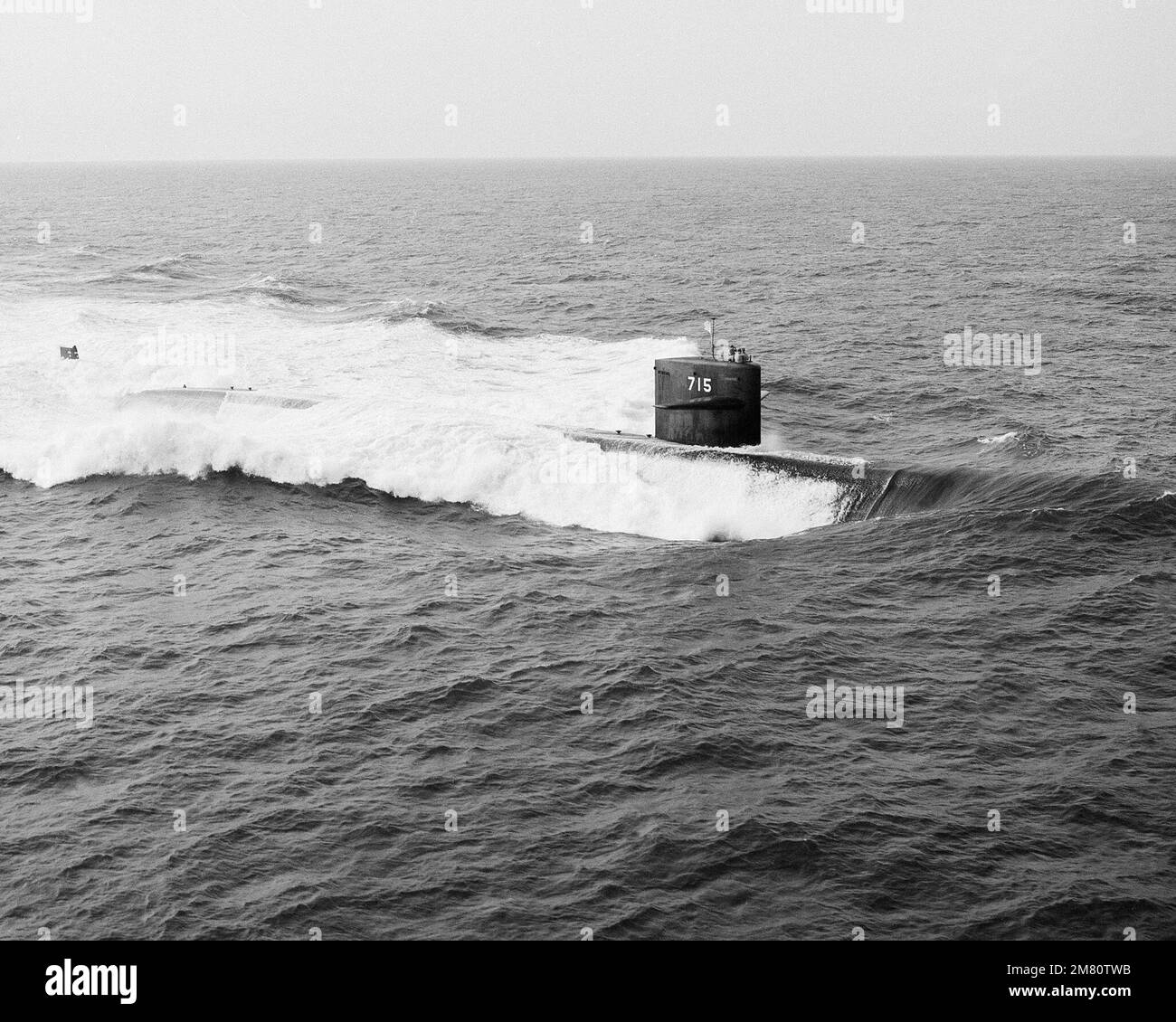 Aerial starboard view of the nuclear-powered attack submarine USS ...