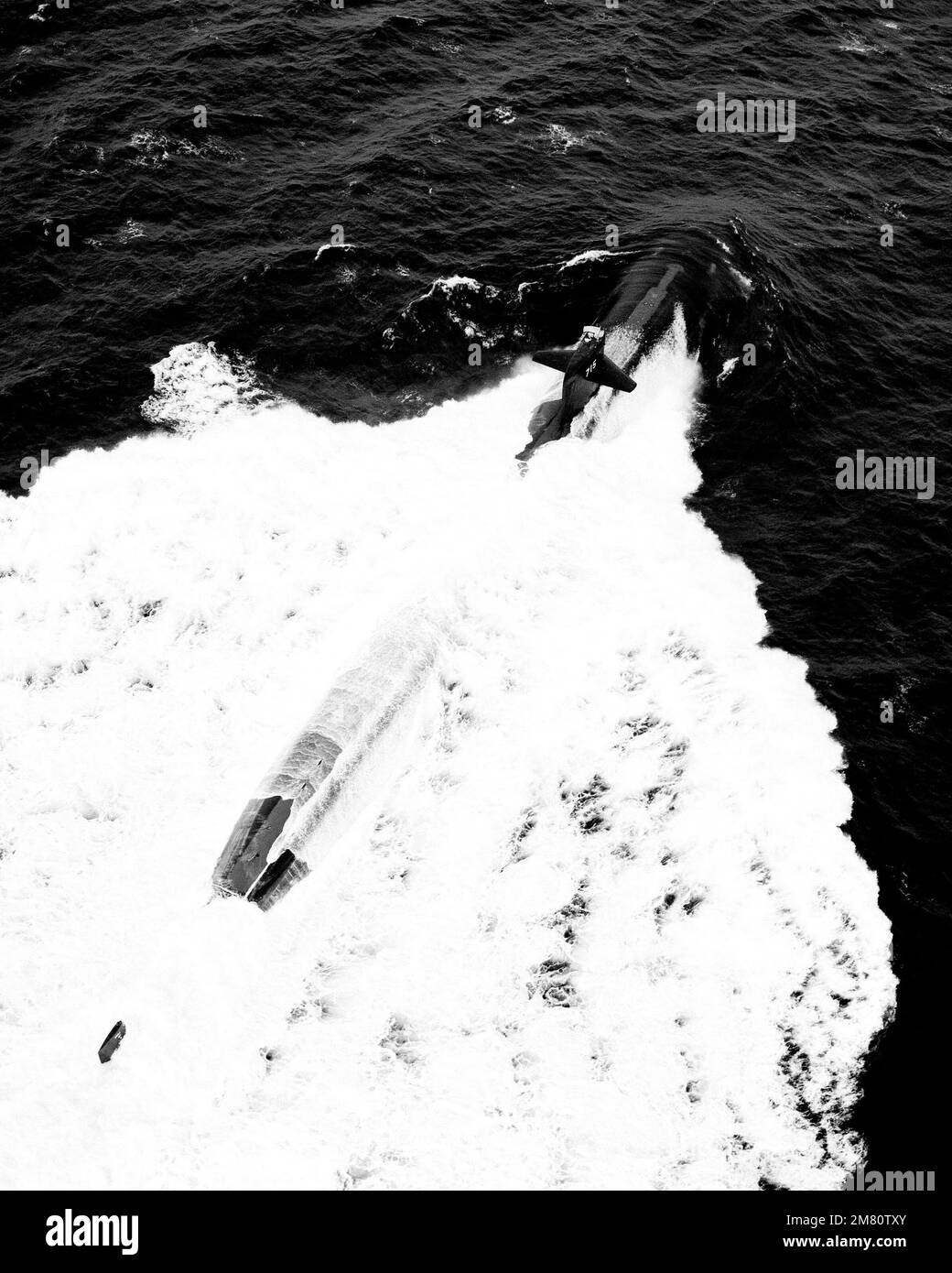 An aerial starboard quarter view of the Los Angeles class nuclear ...