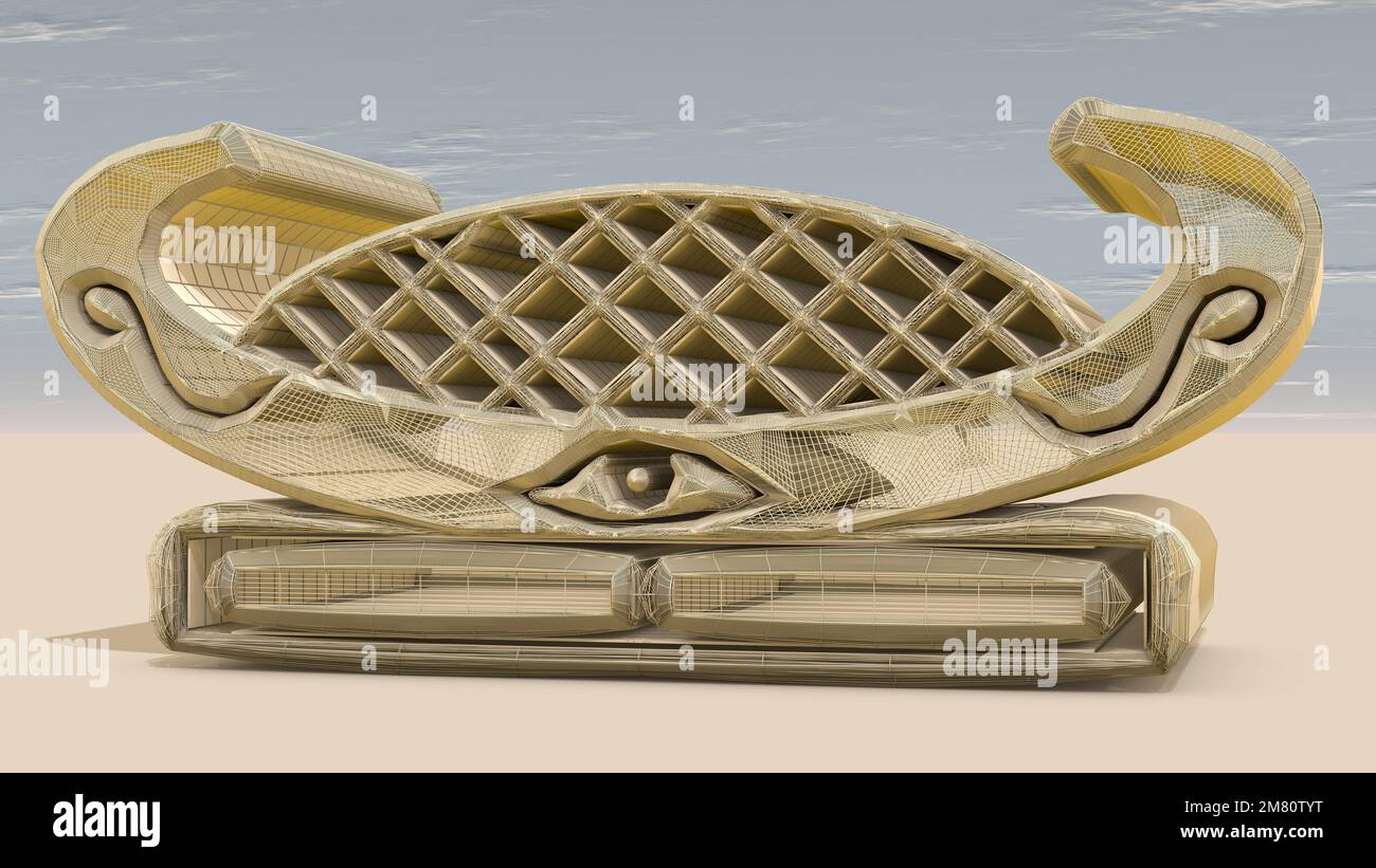 3D Illustration of an architectural structure based on the Ancient ...