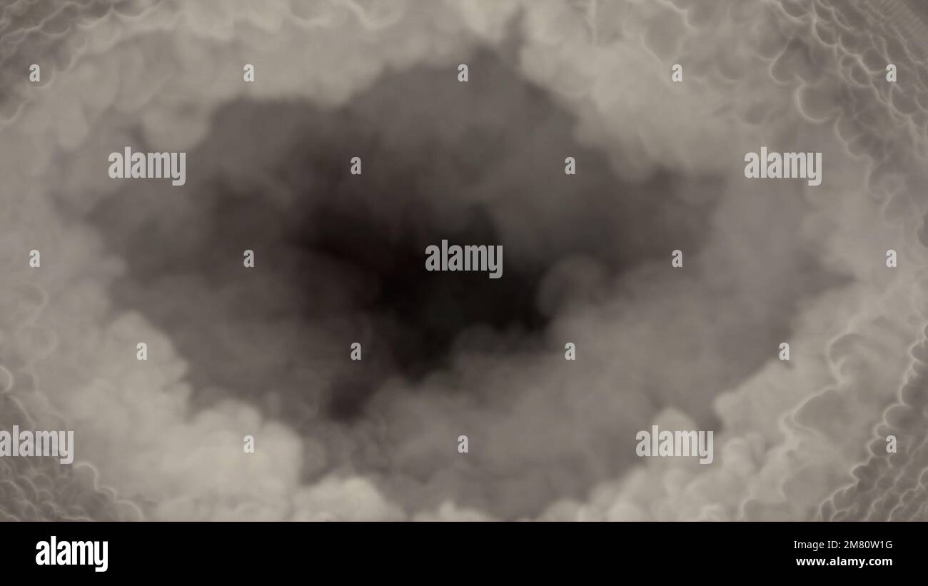 Grey smoke frame for content like tunnel in clouds, isolated - object ...