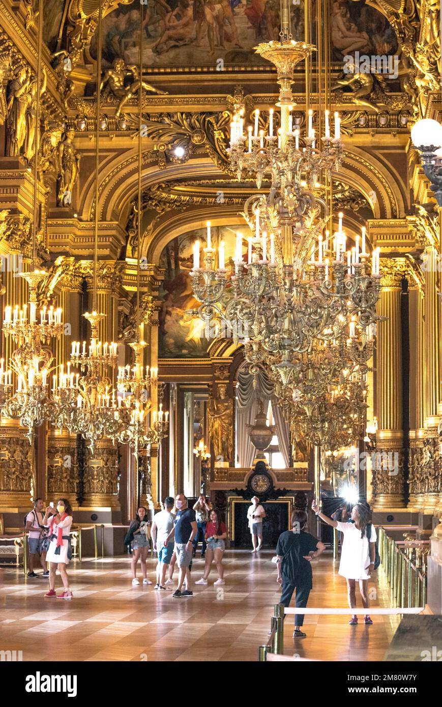The Grand Foyer, interior view of Palais Garnier Stock Photo - Alamy