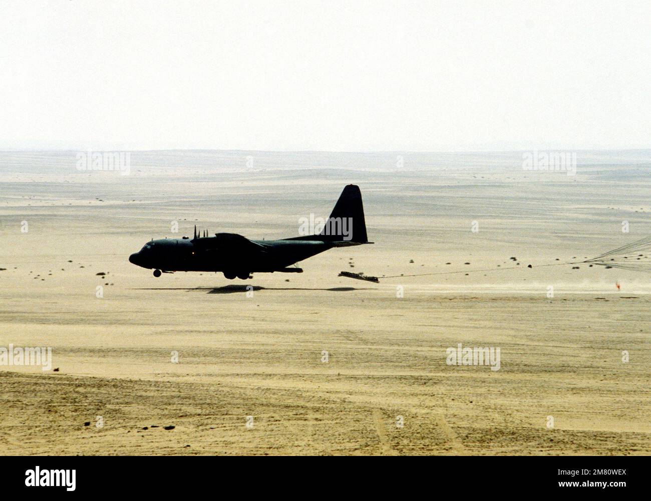 A left side view of a C-130 Hercules aircraft as a Low Altitude ...