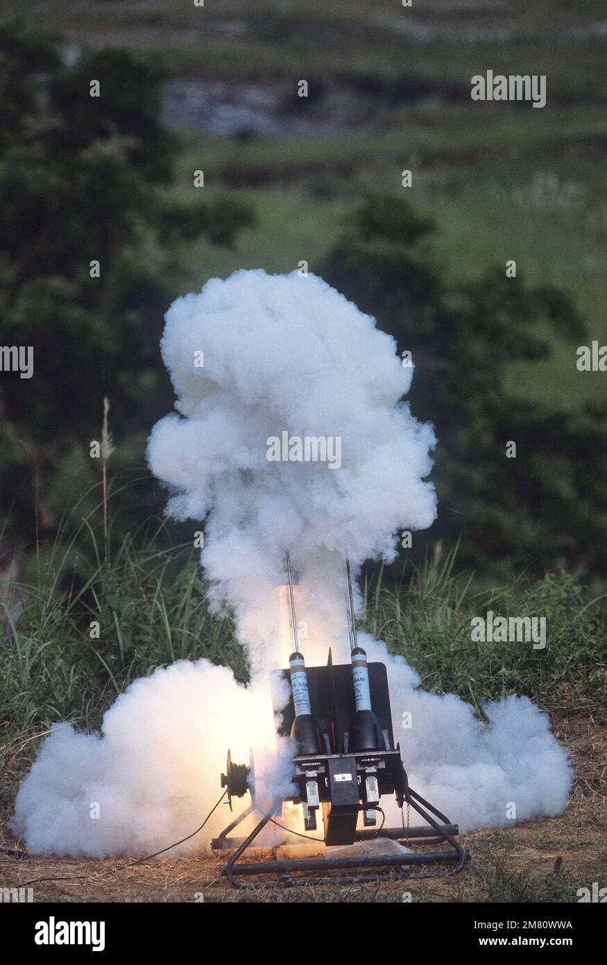 A Smokey Sam surface-to-air missile simulator is used during an anti ...
