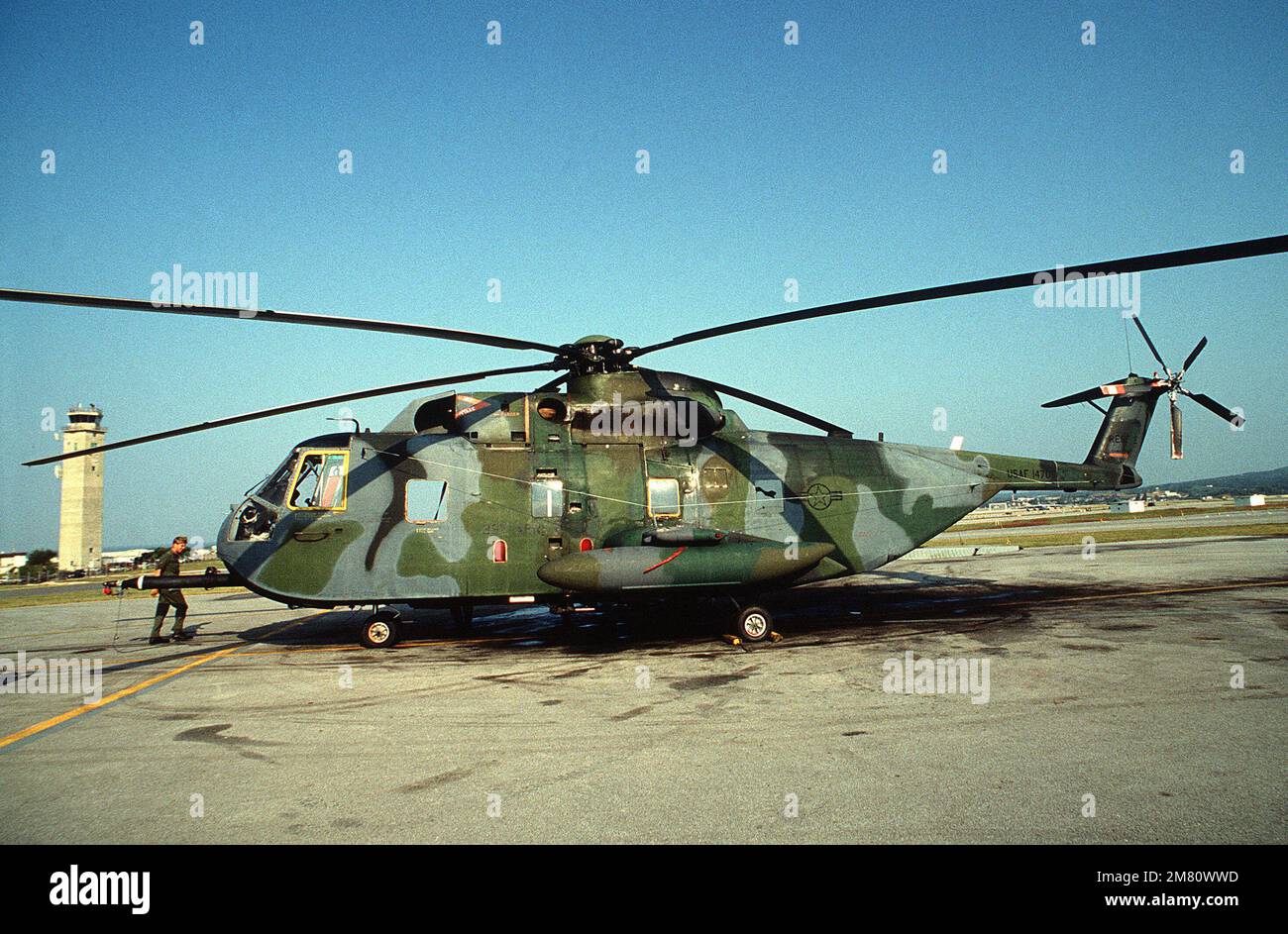 A left side view of an HH-3E helicopter assigned to the 33rd Aerospace ...