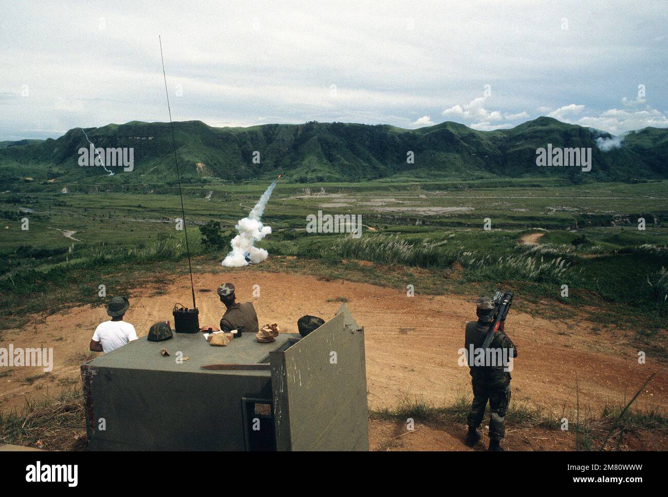 An anti-aircraft training exercise take place on the Crow Valley Range ...