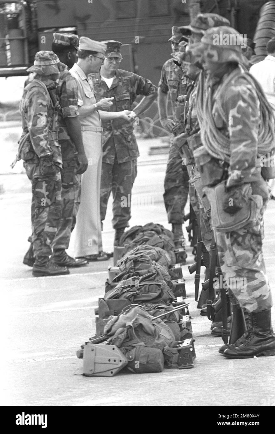 Vice Admiral James R. Hogg, commander, 7th Fleet, inspects a Marine ... Vice Admiral James R. Hogg, commander, 7th Fleet, inspects a Marine ...
