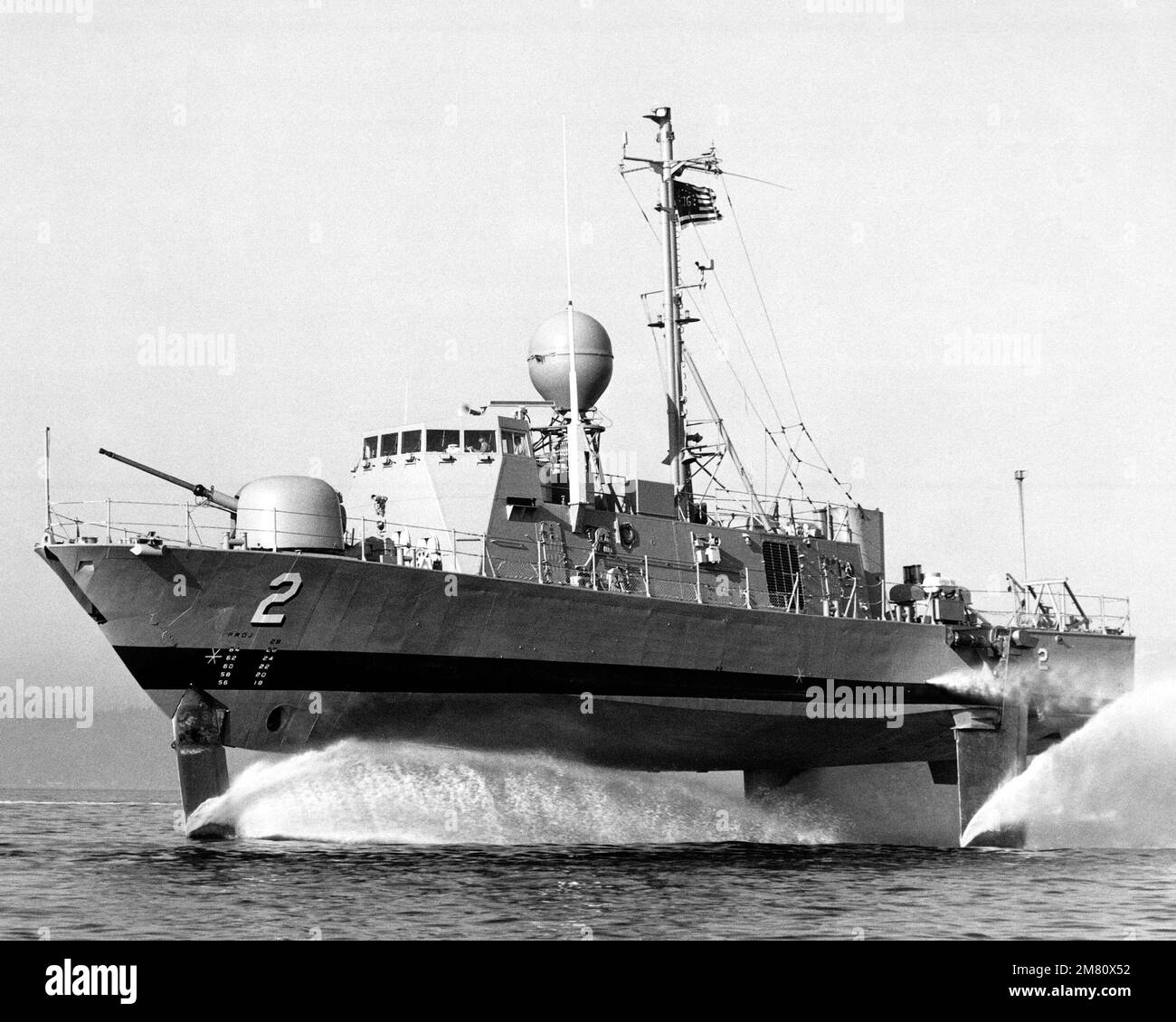 A port bow view of the missile patrol combatants missile hydrofoil USS ...